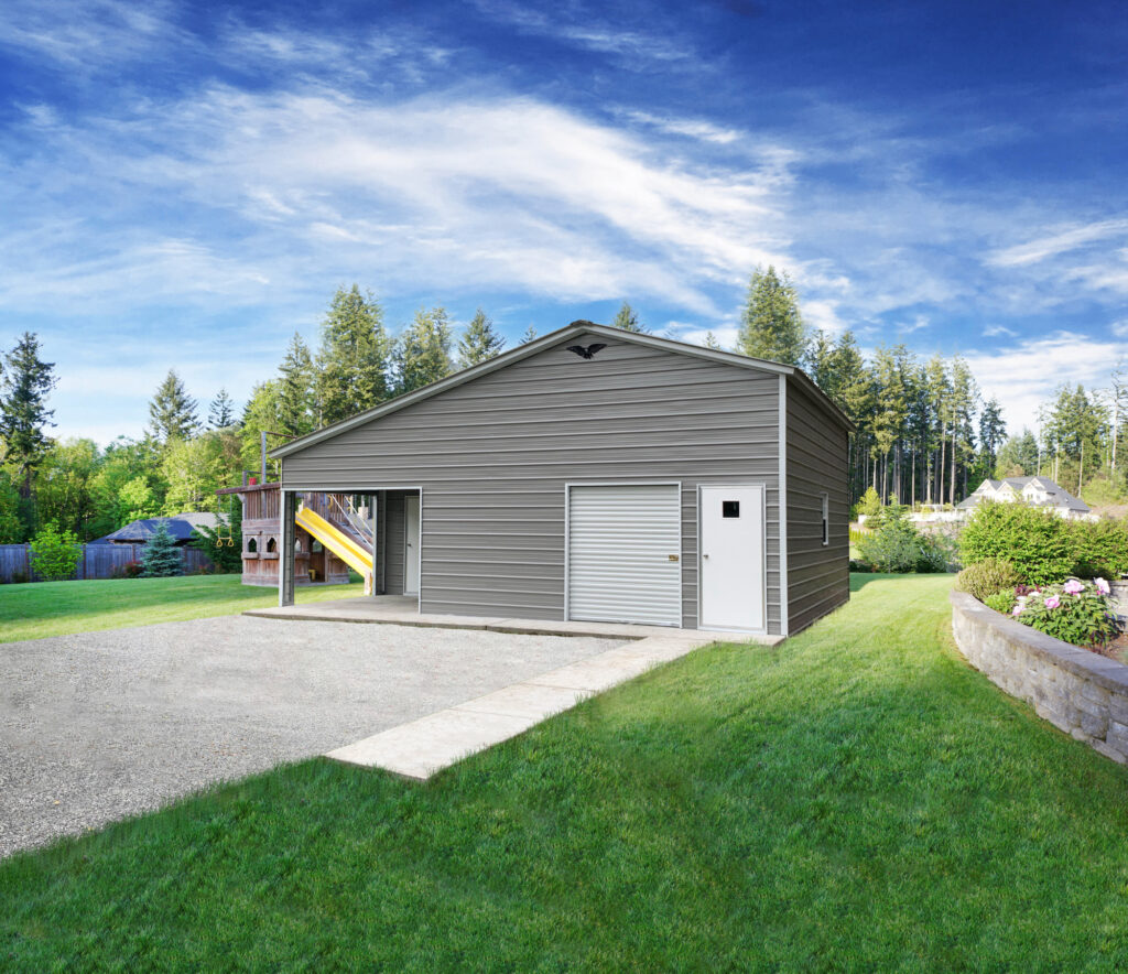32x25x12/9 Metal Building – Village Carports